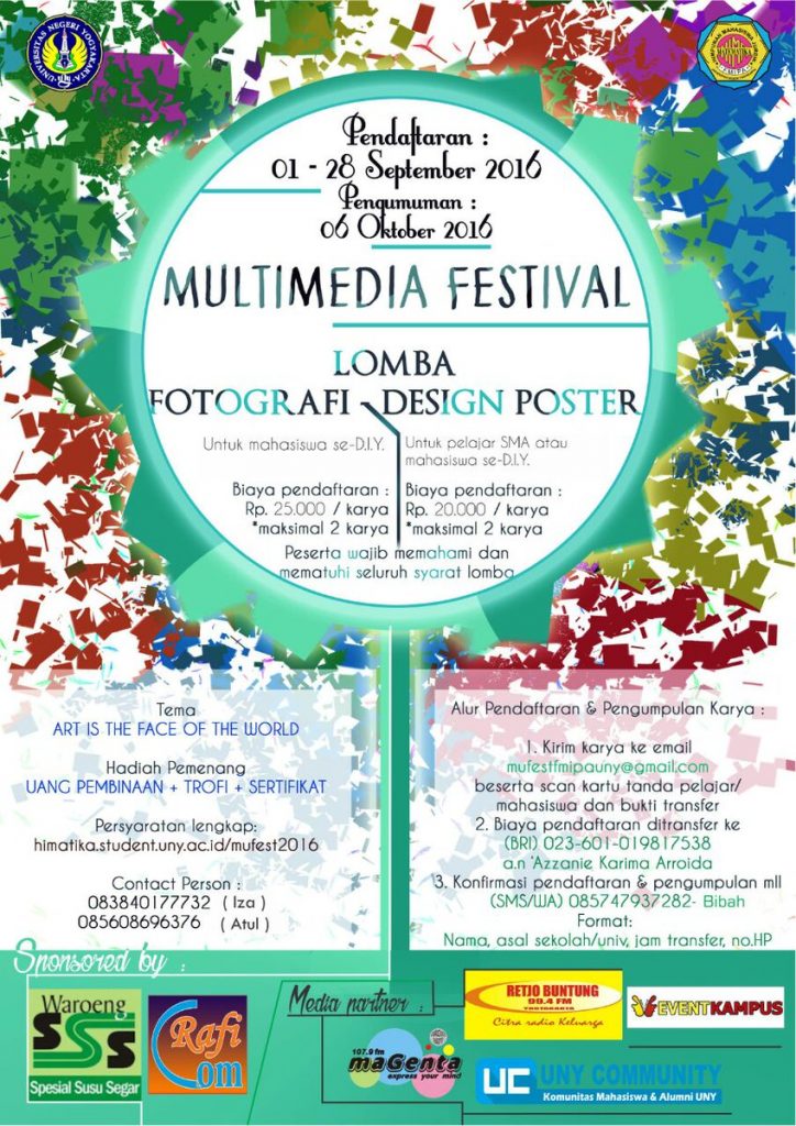 Multimedia Festival 'Lomba Fotografi & Desain Poster' - kotajogja.com
